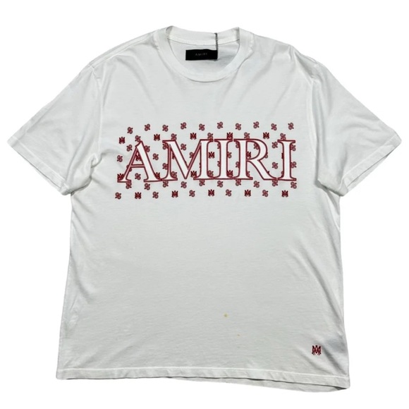 AMIRI | Shirts | Amiri White Tshirt With Red Logo | Poshmark